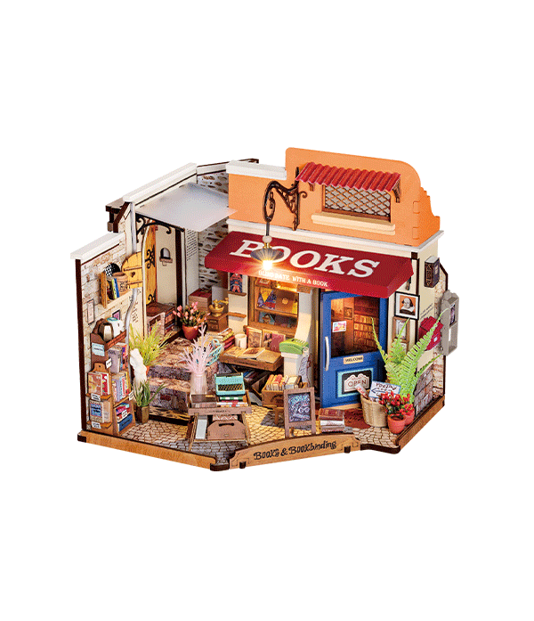 Corner Bookstore - DIY Mini House- ROBOTIME — Games World South Australia
