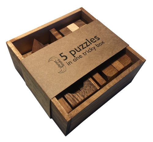 5 Puzzles in a Wooden Box — Games World South Australia