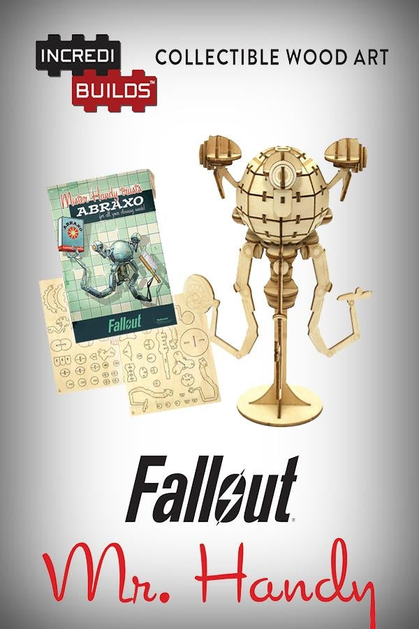 Fallout Mr Handy- Incredibuilds 3D Wood Model and Book — Games World ...
